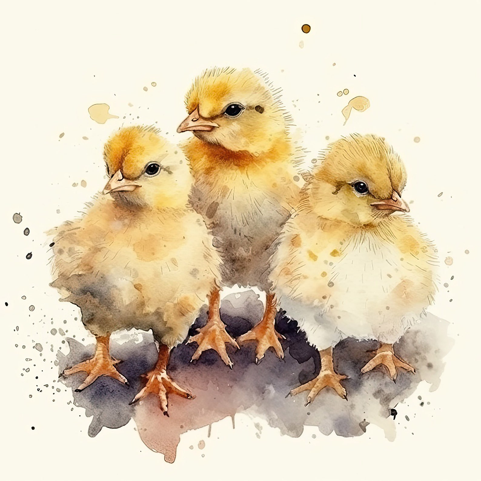 Cute Chicks Water Color Painting | 12 High Quality JPG Clipart Pack ...
