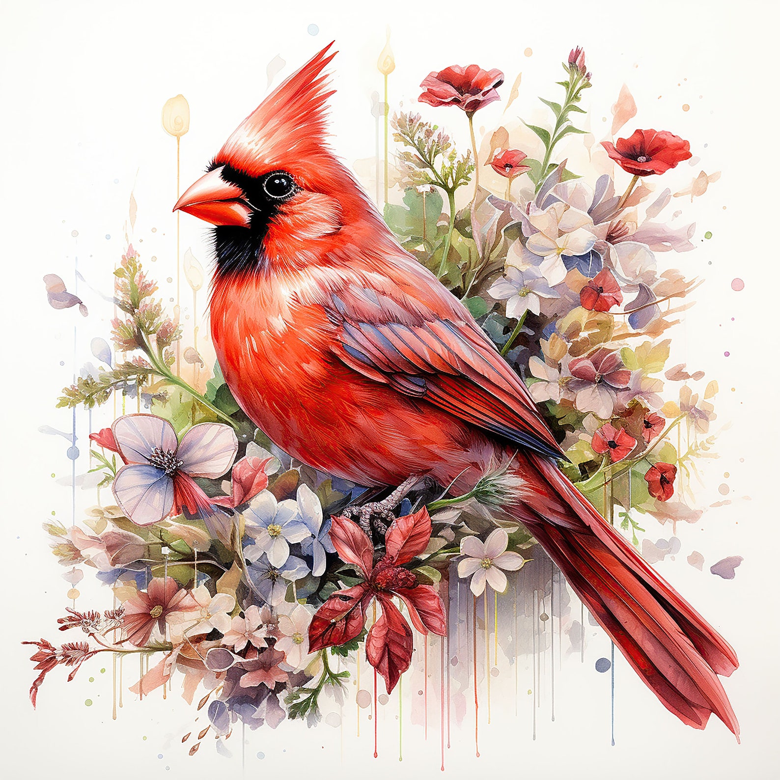 Cardinals Water Color Painting | 16 High Quality JPG Clipart Pack ...