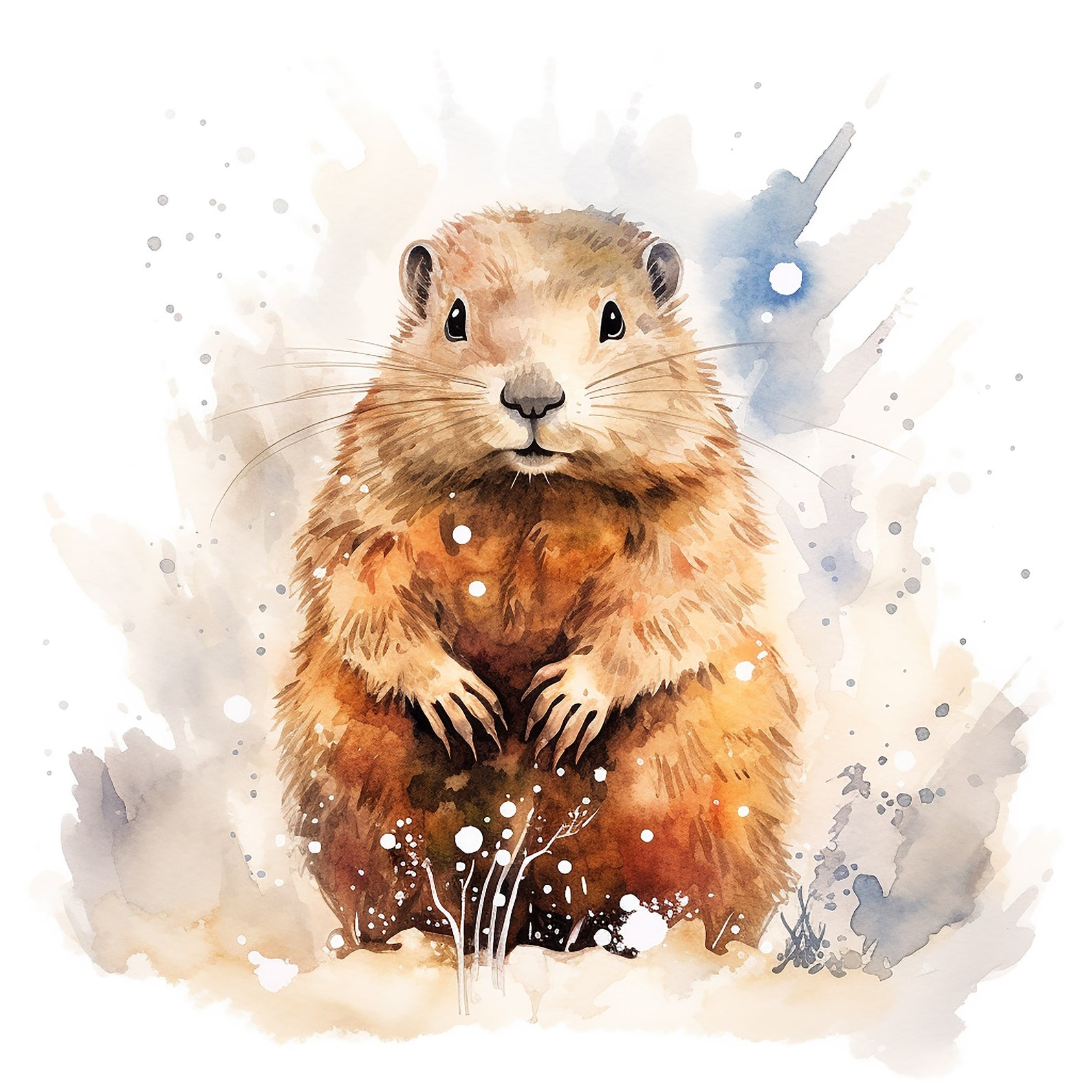 Groundhog Watercolor Color Paintings | 15 High Quality JPG Clipart Pack ...
