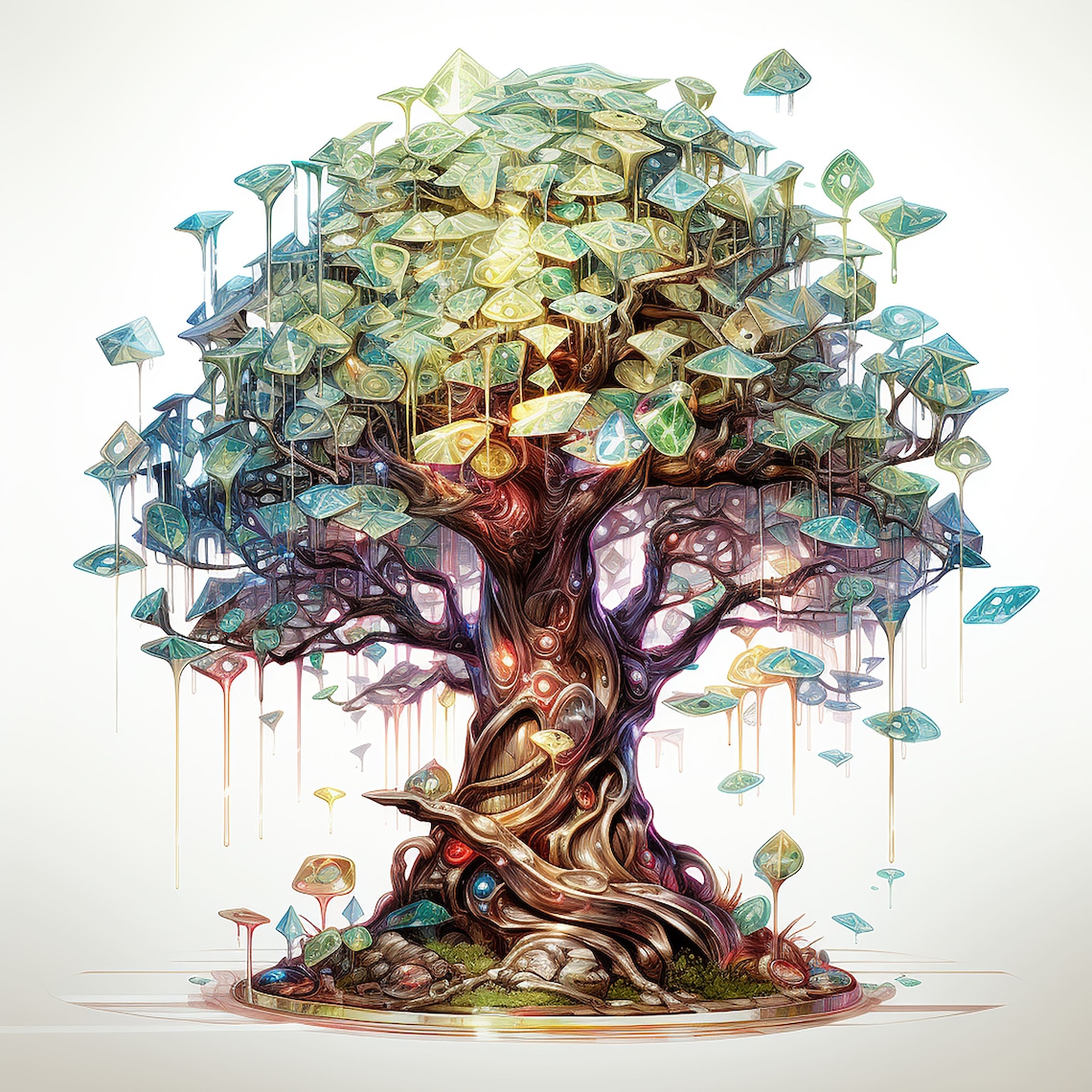 Money Tree Water Color Painting | 16 High Quality JPG Clipart Pack ...