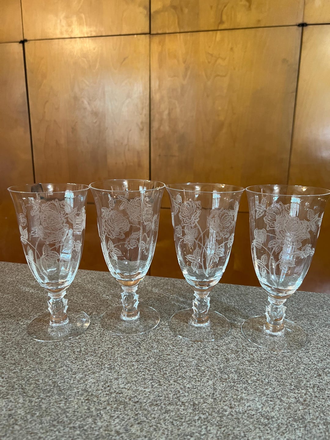 Heisey Rose Vintage Blown Iced Tea Glasses Set of 4 - Etsy