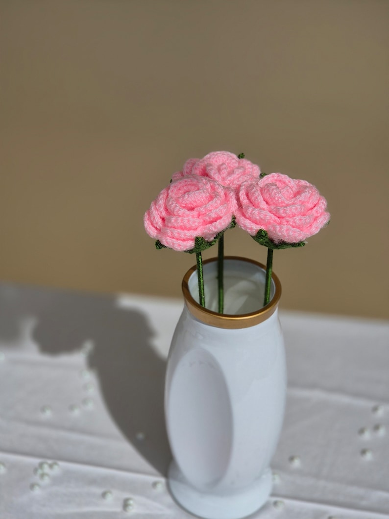 Turkish Crochet Flower Rose, Baby Pink, Handmade Gift,gifts for Her ...