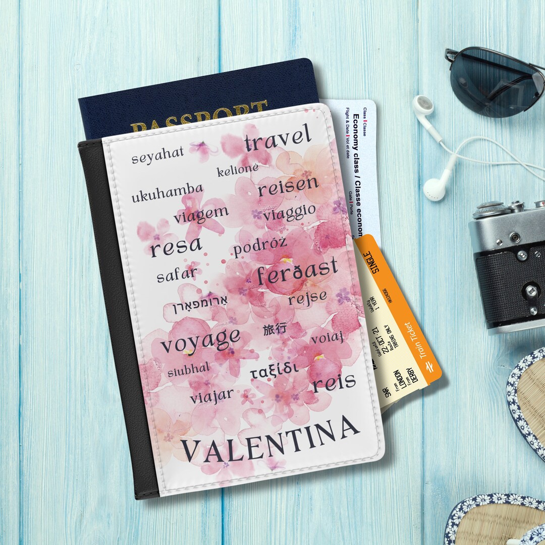 Personalized Floral Passport Holder, Gift for Traveler, RFID Passport ...