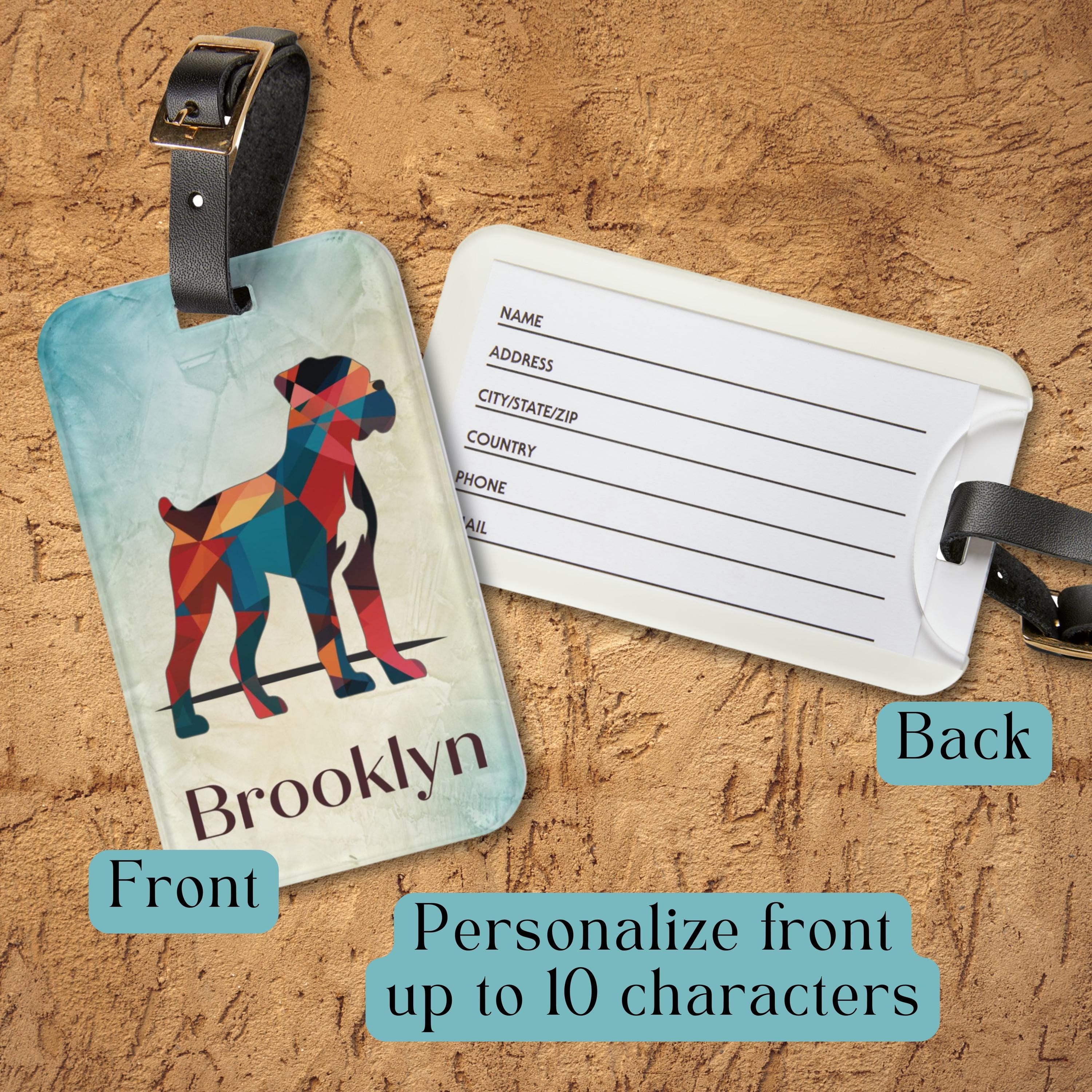 Personalized Luggage Tag, Custom Boxer Gift for Dog Lover, Baggage Tag ...