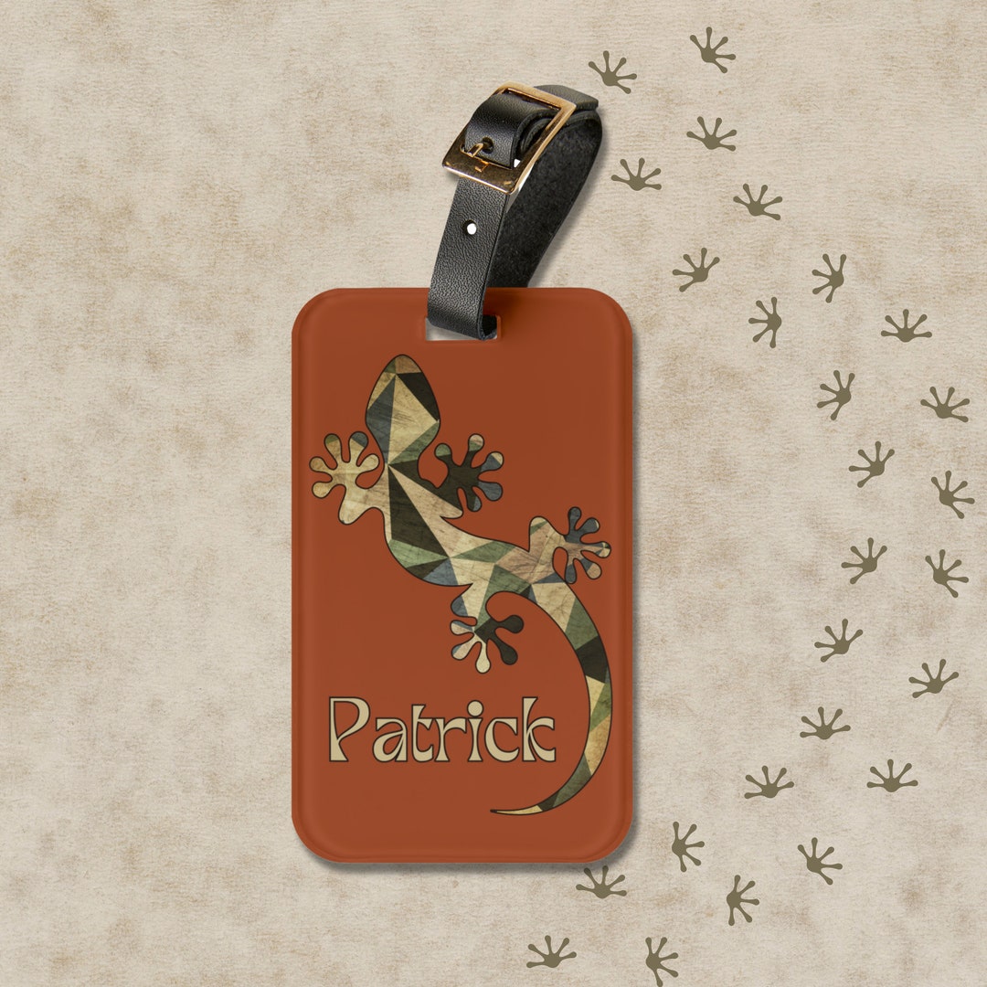 Personalized Luggage Tag, Custom Lizard Gift, Baggage Tag, Bag Backpack ...