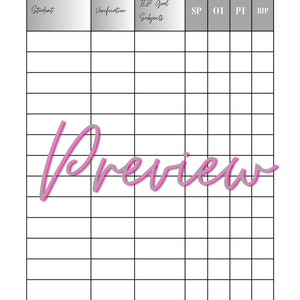 Black and White--iep Calendar & Caseload List--printable--for Special ...