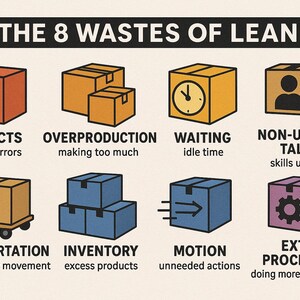 Lean Manufacturing DOWNTIME Poster | Colorful Workplace Productivity ...