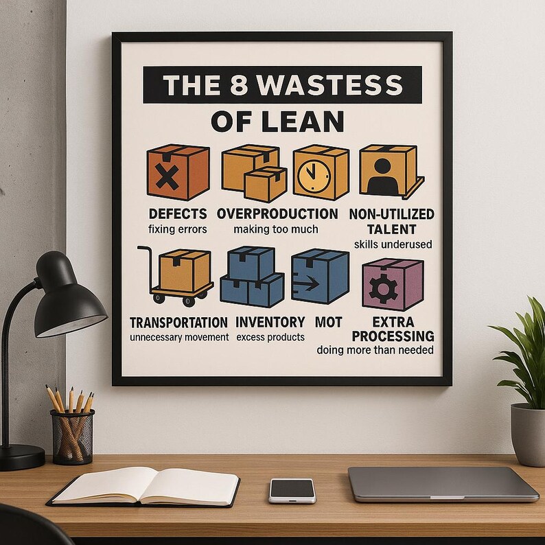 Lean Manufacturing DOWNTIME Poster | Colorful Workplace Productivity ...