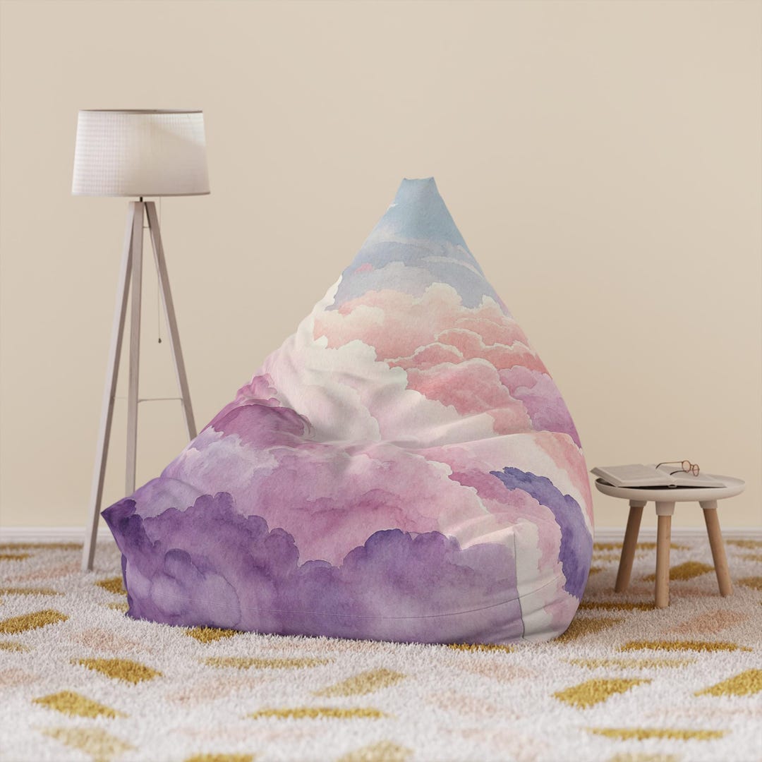Dreamy Cloud Bean Bag Chair Cover / Pastel Sky Aesthetic, Soft and Cozy ...