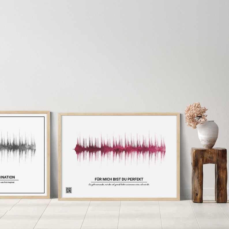 Personalized Soundwave Art With QR Code Scannable Custom - Etsy