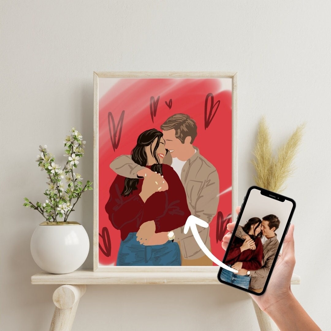 Personalized Faceless Portrait, Customizable Digital Portrait, Painted ...