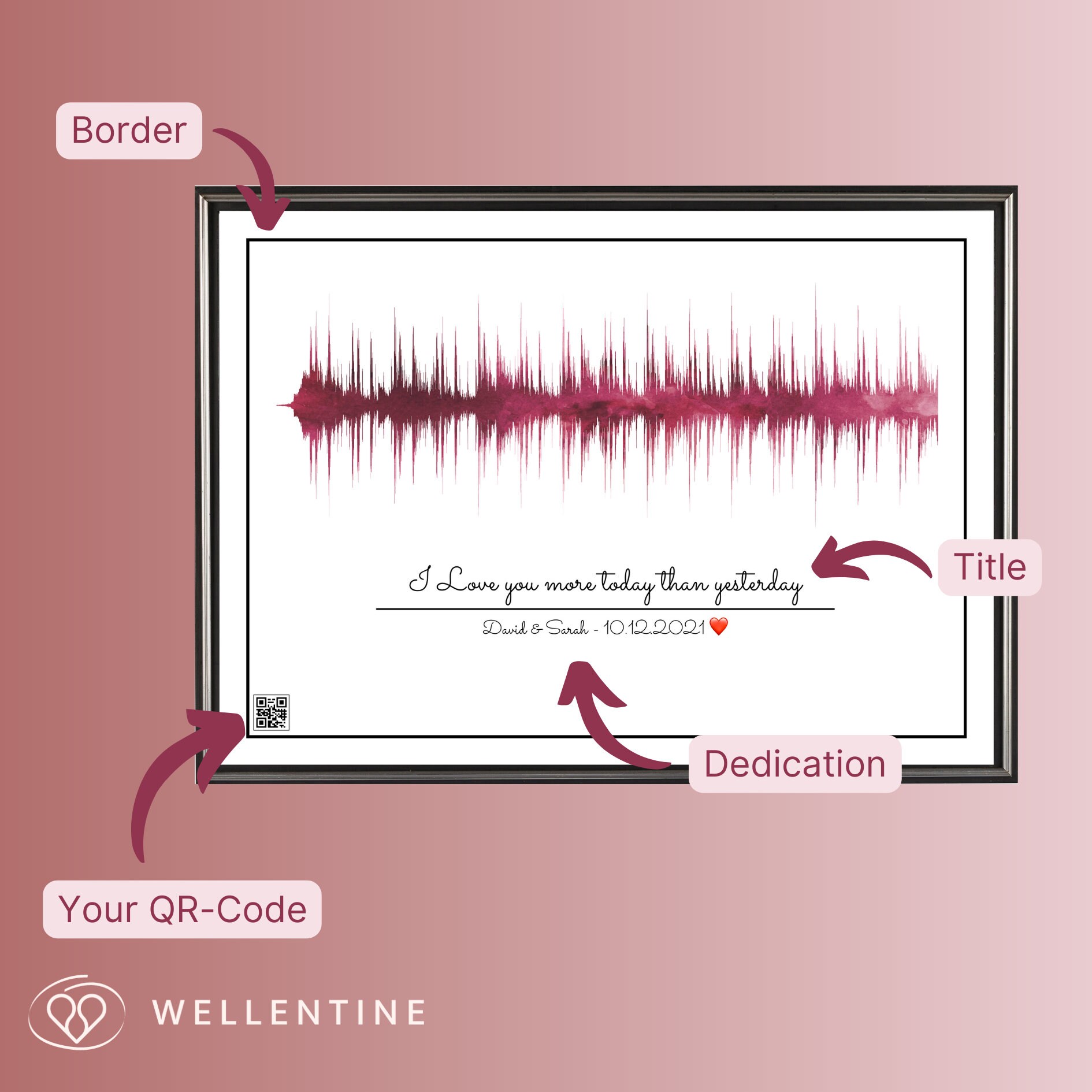 Personalized Soundwave Art With QR Code Scannable Custom - Etsy