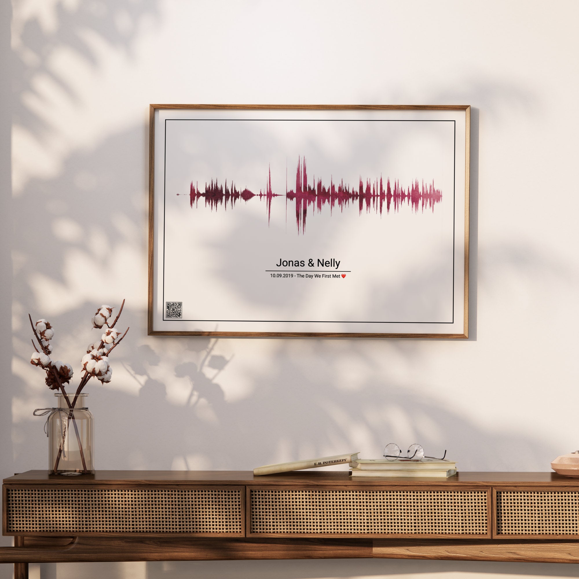 Personalized Soundwave Art With QR Code Scannable Custom - Etsy