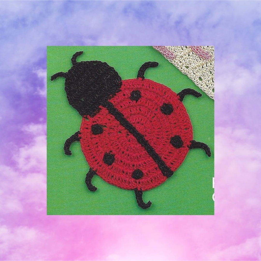 Ladybug Crochet Coaster/potholder Pattern - Cute, Easy Crochet Pattern ...