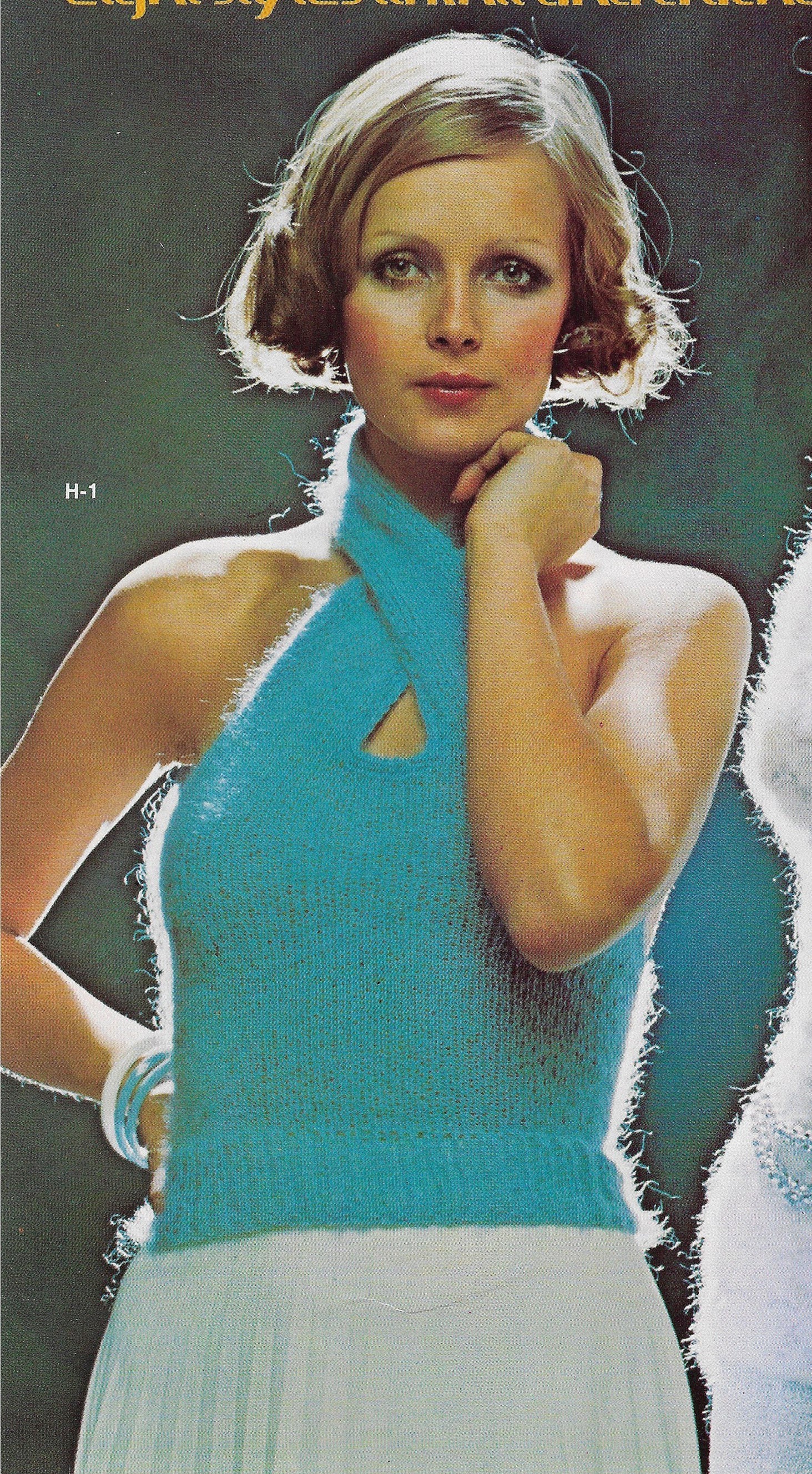 Vintage Crochet/knit Twist Halter Top - Cute Retro Women's Summer Crop ...