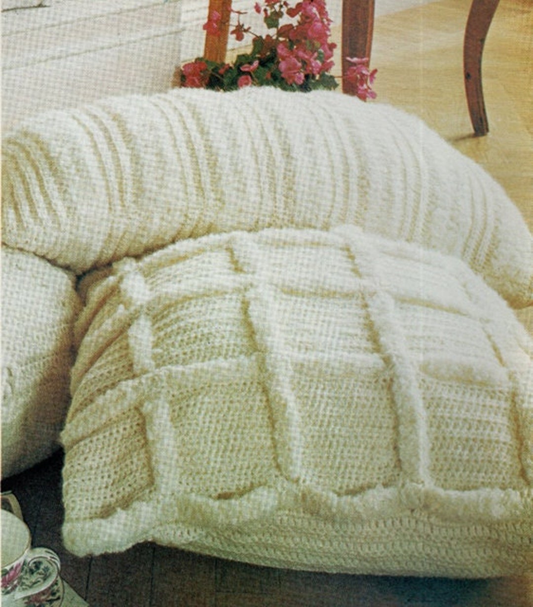 1970's Retro Checkered & Striped Fuzzy Pillows - TWO Vintage Digital ...