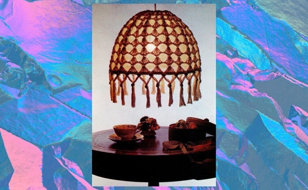 70's Retro Knit Lampshade - Cute Vintage Light Shade Pattern - Etsy