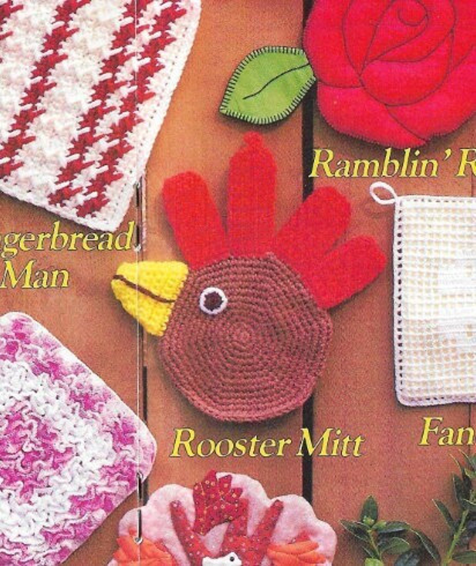 Vintage Crochet Rooster Oven Mitt Potholder - Cute, Easy, Retro Pattern ...