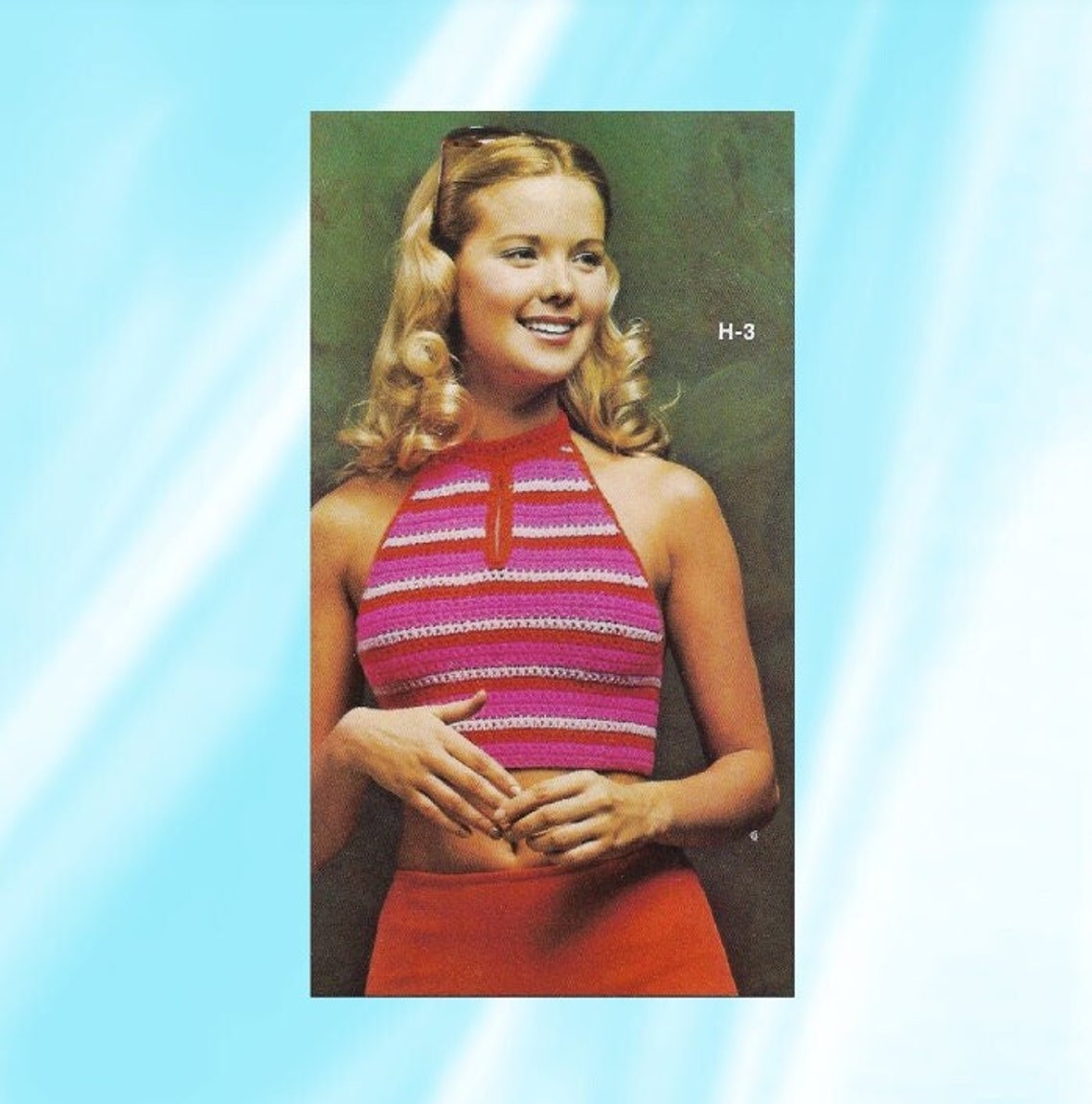 Vintage Crochet/knit Keyhole Halter Top - Cute Retro Women's Summer ...