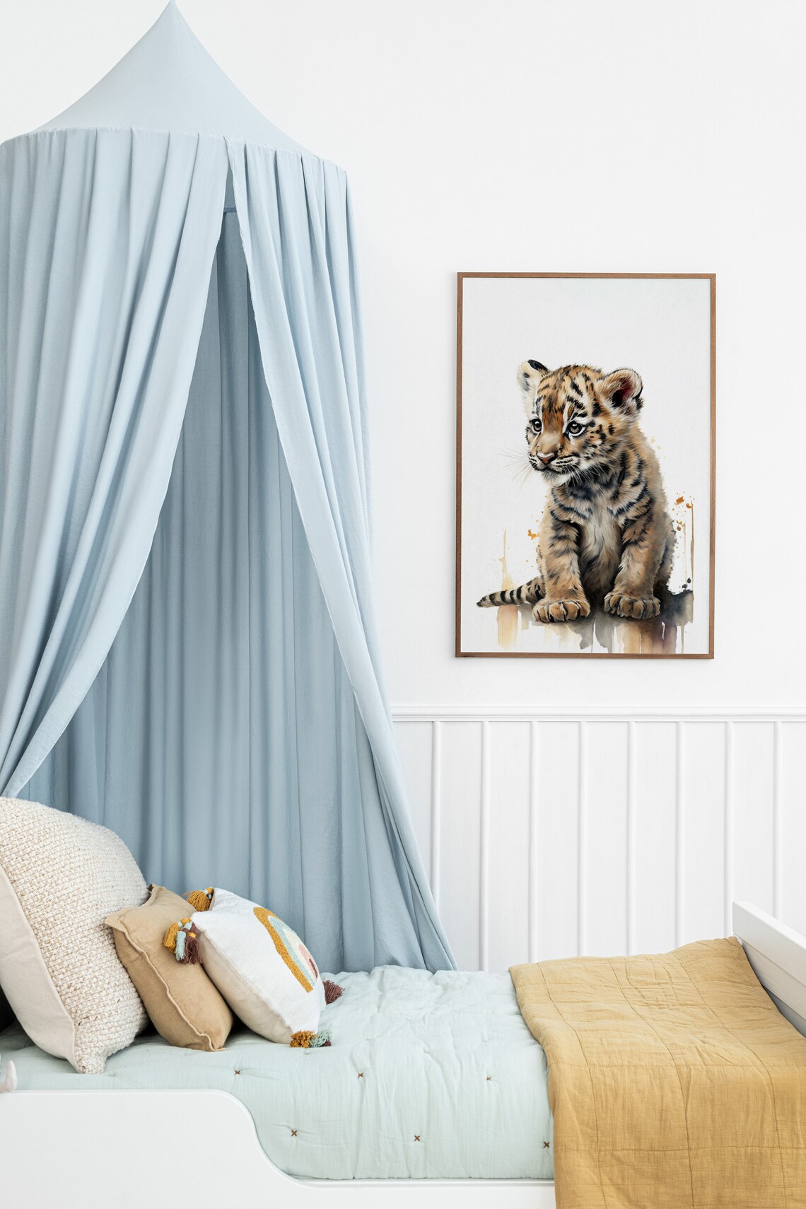 Printable Painting - Cute Tiger Cub Watercolour - Neutral Colour ...