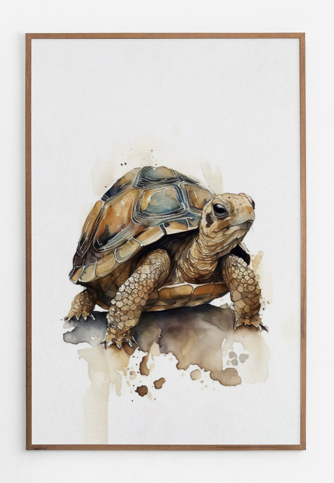 Printable Painting - Cute Tortoise Watercolour - Neutral Colour Palette ...