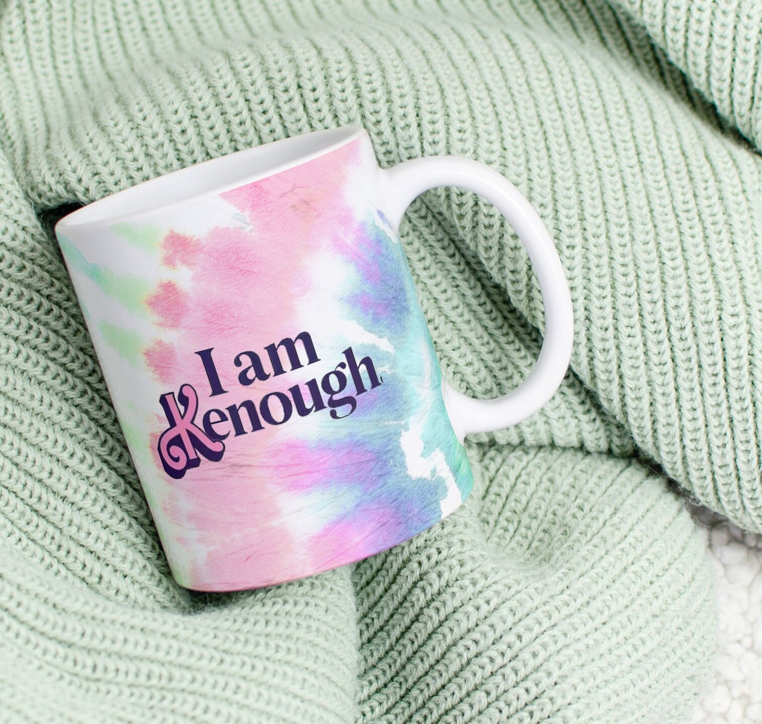 I Am Kenough Tye Die Mug Barbie Movie Merch Gift Coffee Ken Kenergy ...