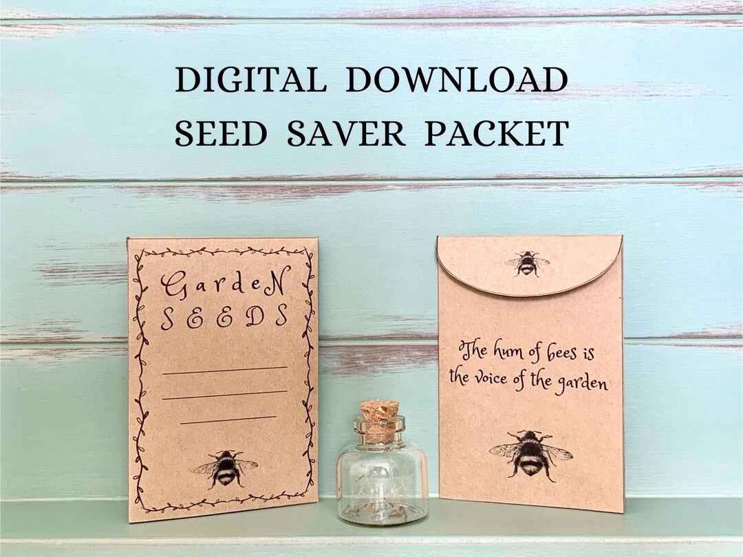 Digital Download Seed Saver Packet PRINTABLE Bee Design Seed - Etsy