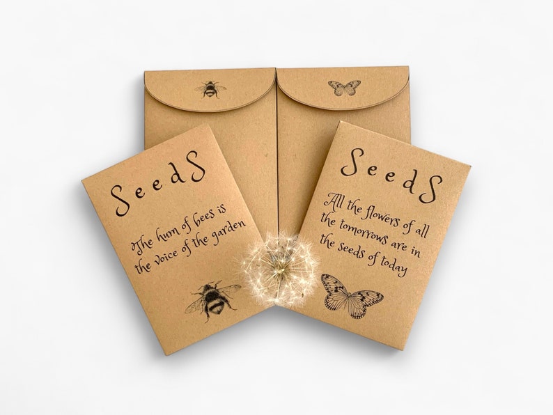 Bee & Butterfly Seed Packet Template: Printable DIY Garden Envelope ...