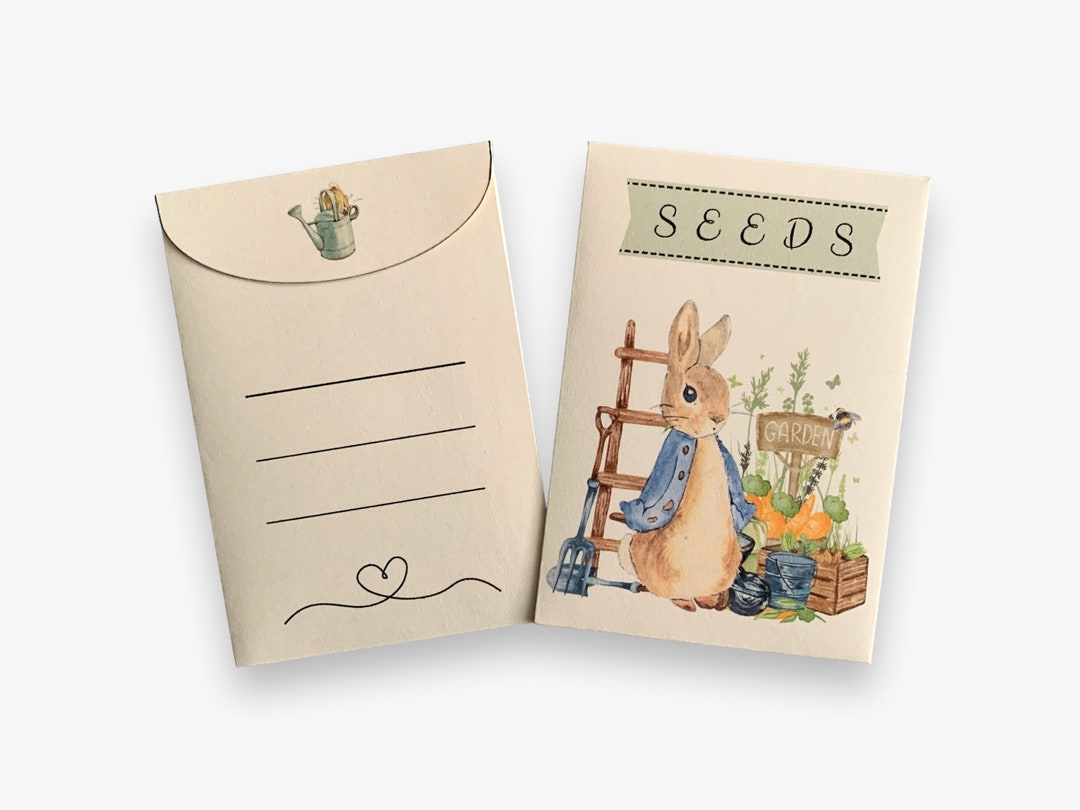 Digital Download Peter Rabbit Garden Seed Saver Packet Baby Shower Gift ...
