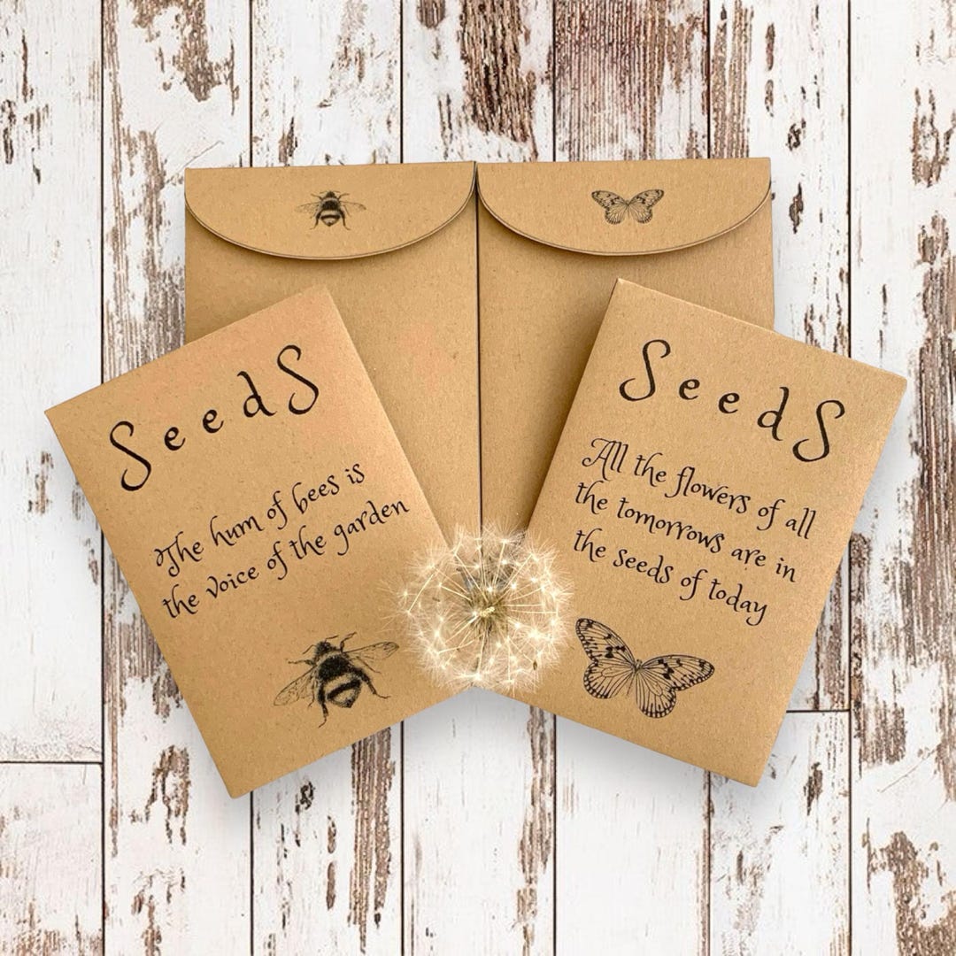 Bee & Butterfly Seed Packet Template: Printable DIY Garden Envelope ...