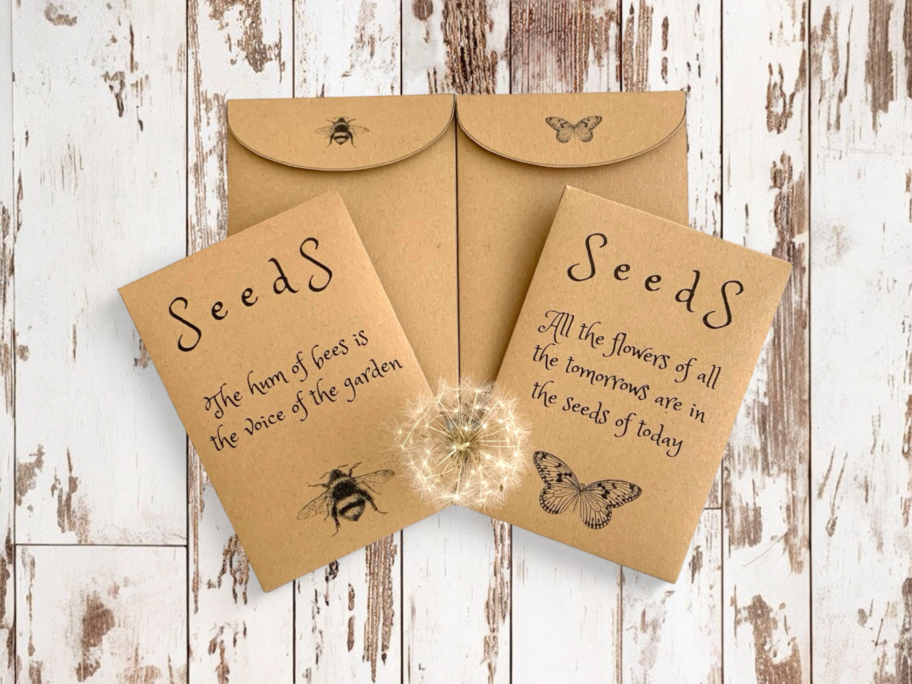 Bee & Butterfly Seed Packet Template: Printable DIY Garden Envelope ...