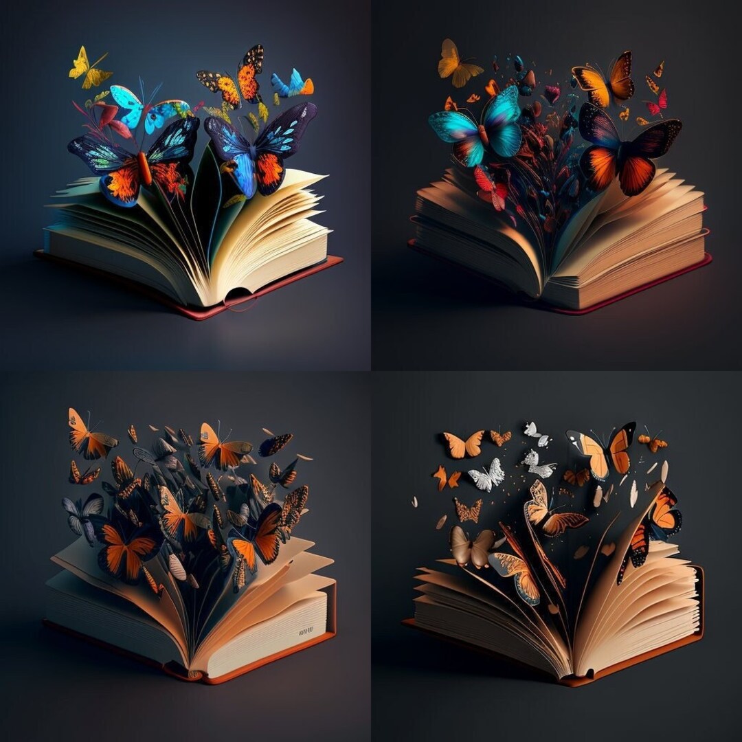 Printable Art Wall Decor: Butterflies Emerging From a Book - Etsy