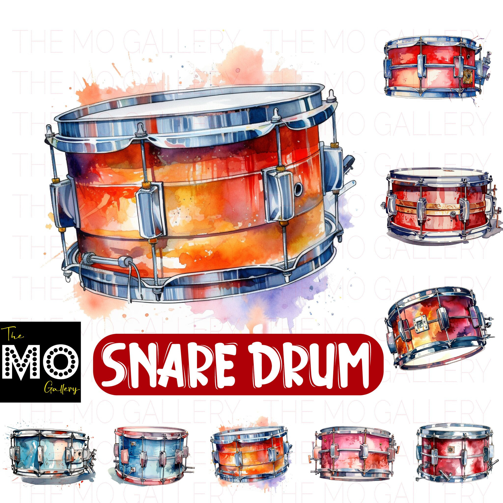 Marching Snare Drum Drawing