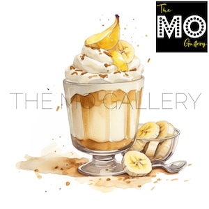 25 Banana Pudding Watercolor Portraits Instant Download PNG JPG Files ...
