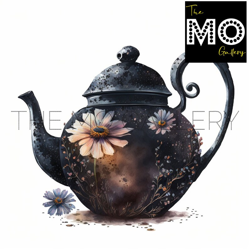 40 Teapot Watercolor Portraits Illustrations Planner Poster - Etsy