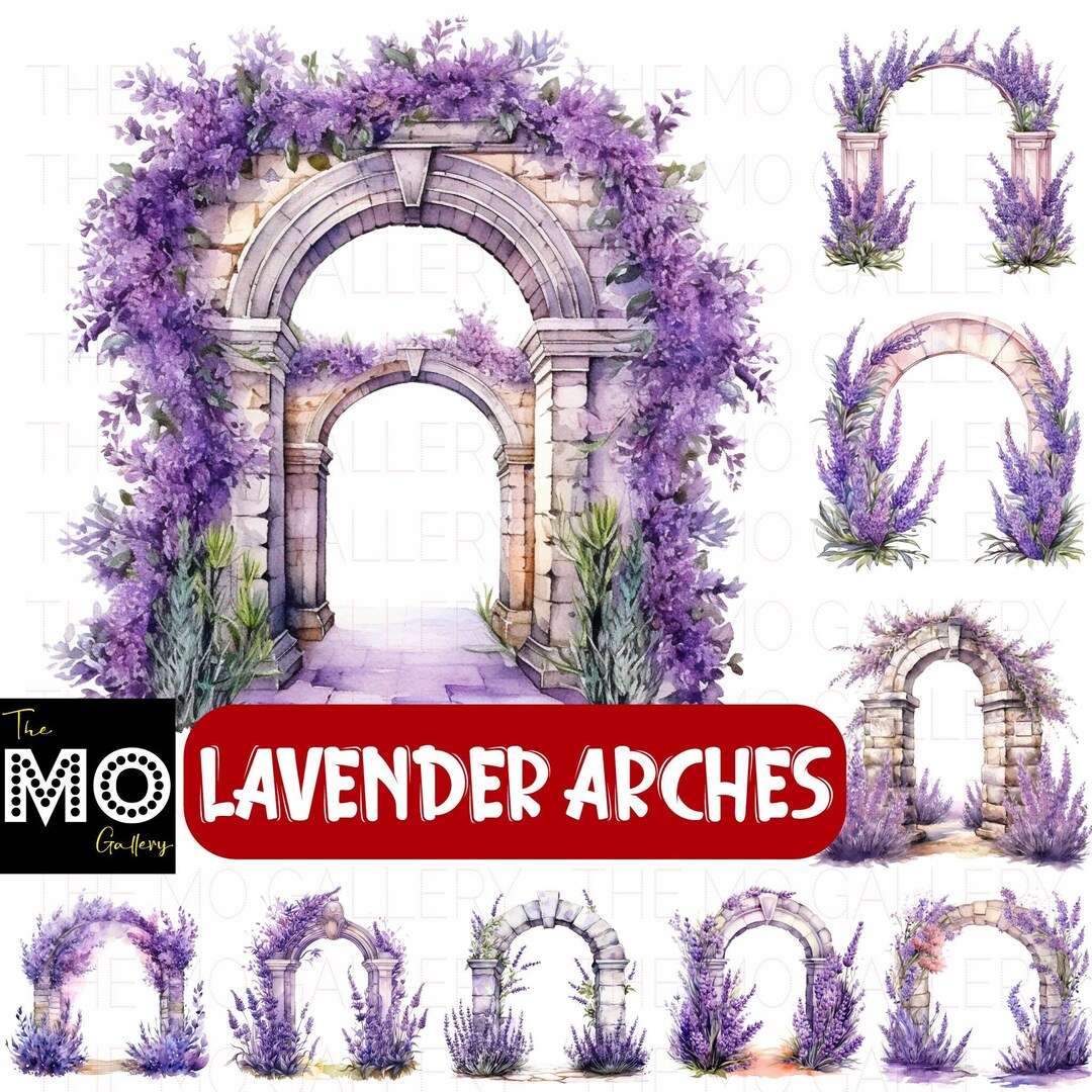 35 Lavender Arch Watercolor Portraits Instant Download PNG JPG - Etsy
