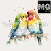 15 Love Birds Watercolor Portraits Instant Download PNG Files Card ...