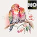 15 Love Birds Watercolor Portraits Instant Download PNG Files Card ...