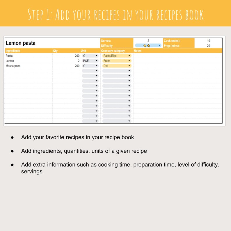 The Easiest Weekly Meal Planner Spreadsheet Template, Auto-generates ...