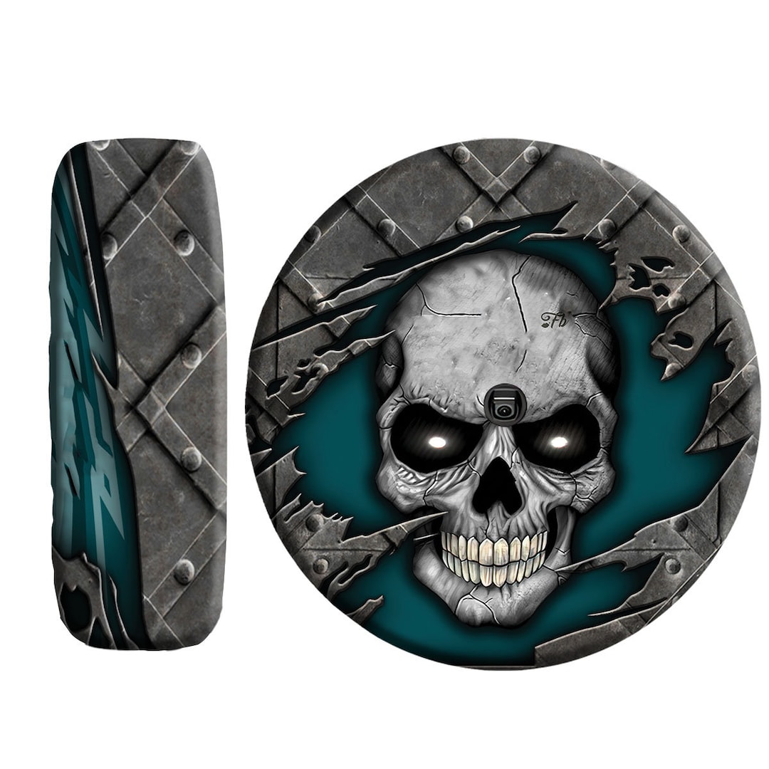 Skull Spare Tire Cover Halloween Skeleton Bone Wheel Tire Etsy
