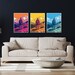 Mountain Adventure Popart Wall Art Set of 3 Gallery Wall Set in Playful ...