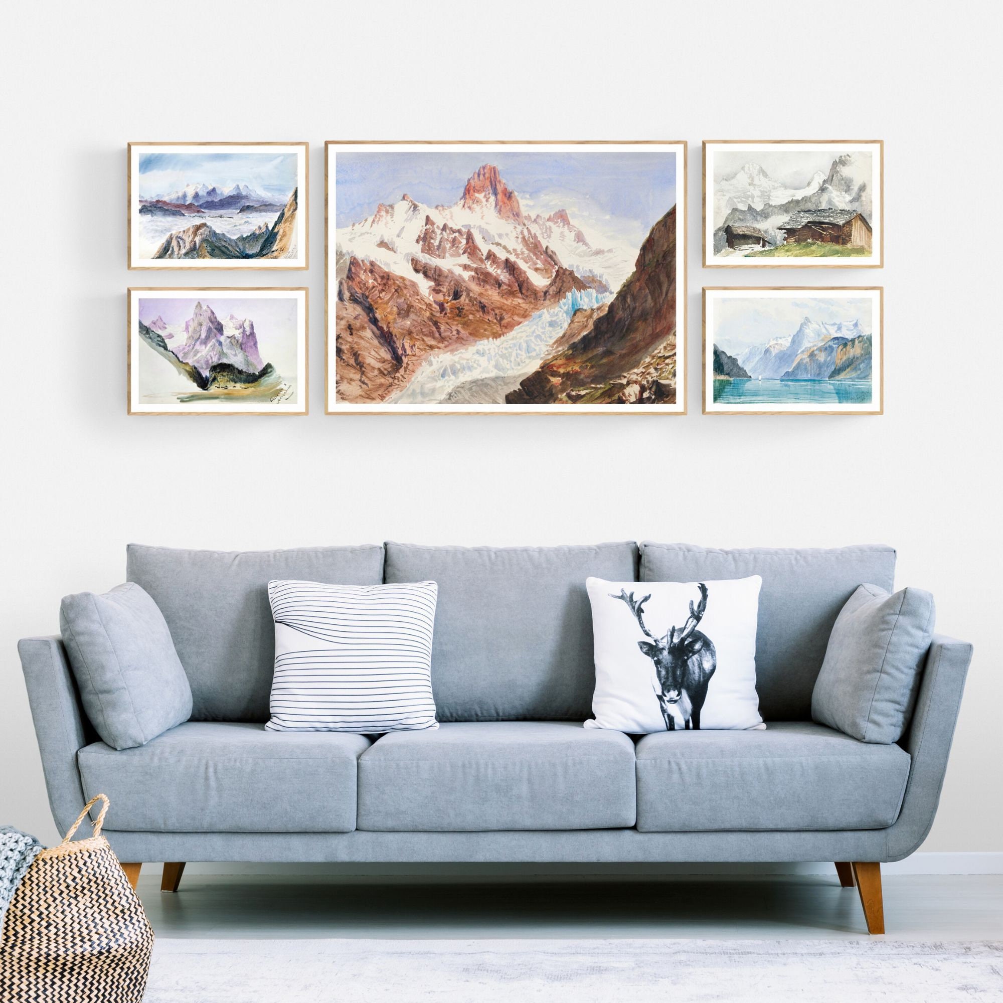 John Singer Sargent 5 Piece Wall Art Set Vintage Mountain Artwork ...