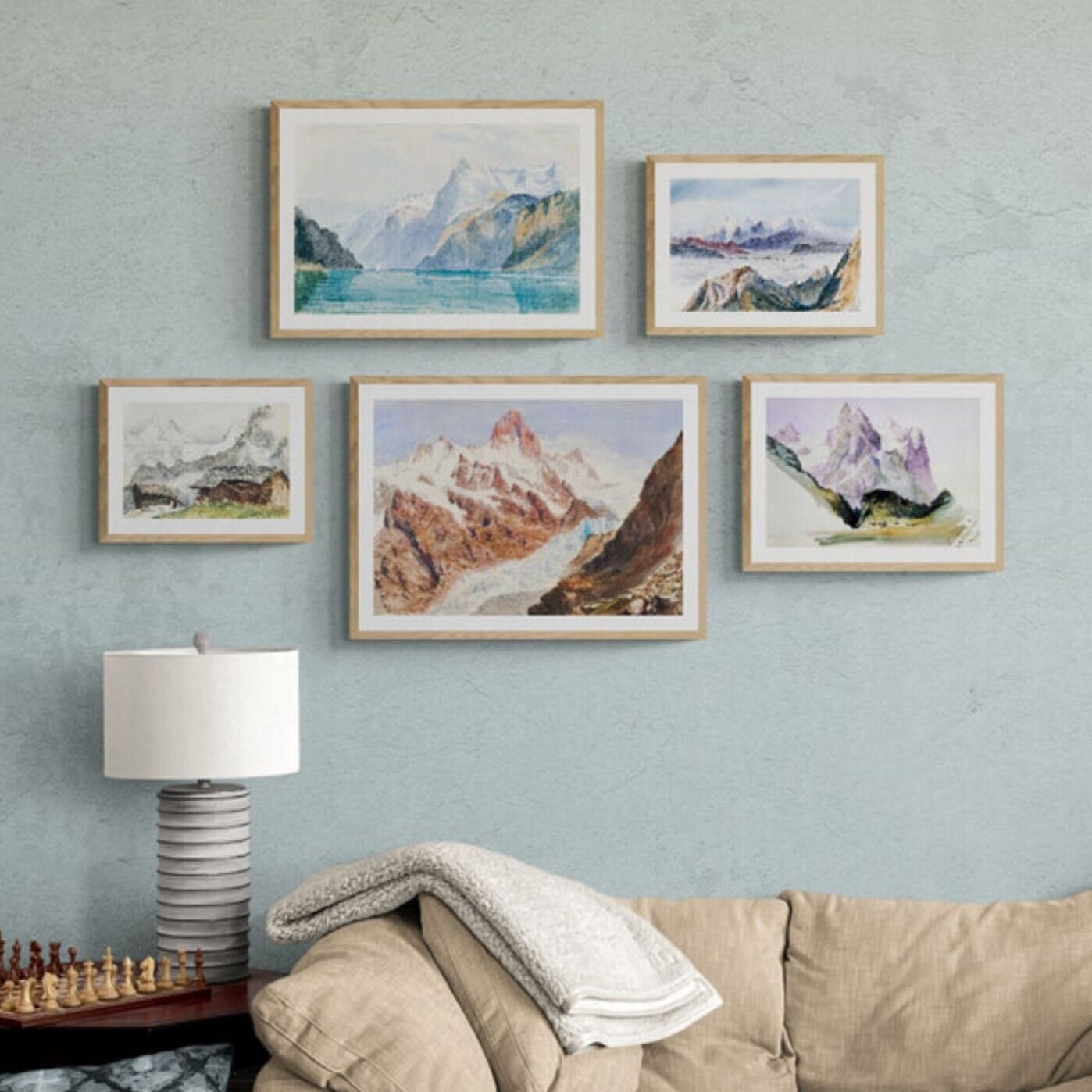 John Singer Sargent 5 Piece Wall Art Set Vintage Mountain Artwork ...