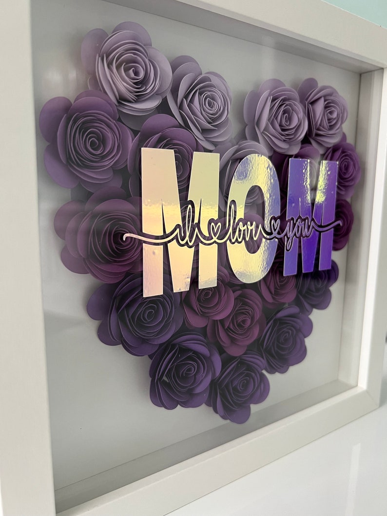 Flower Shadow Box Personalized Shadow Box Heart Flower Box - Etsy