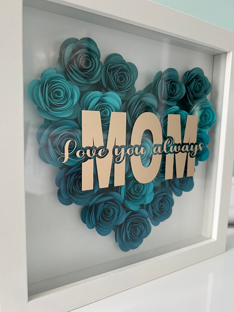 Flower Shadow Box Personalized Shadow Box Heart Flower Box - Etsy