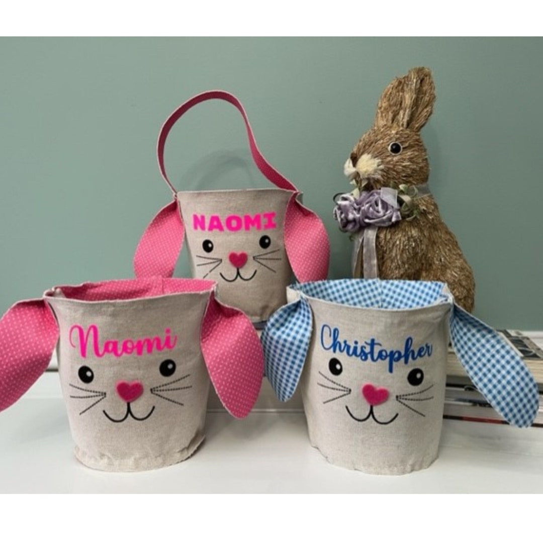 Personalized Easter Basket, Customized Easter Basket, Bunny Easter ...