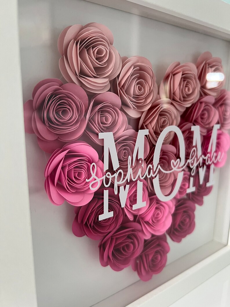 Flower Shadow Box Personalized Shadow Box Heart Flower Box - Etsy