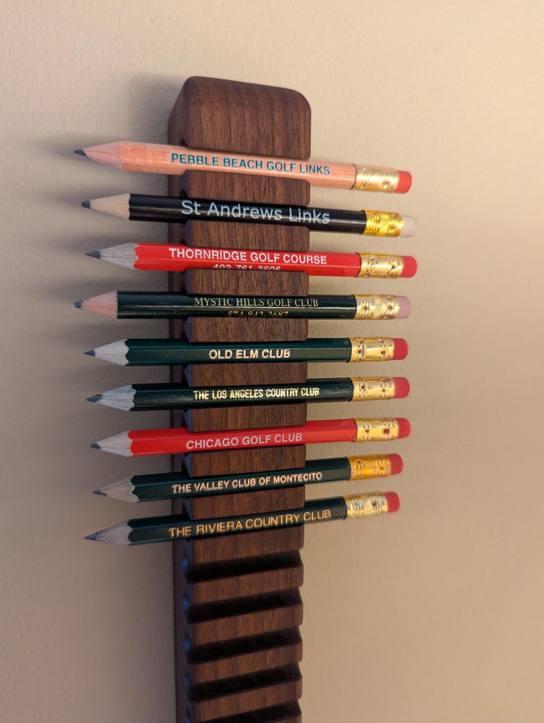Walnut Golf Pencil Wall Display - 24 Pencils - Etsy