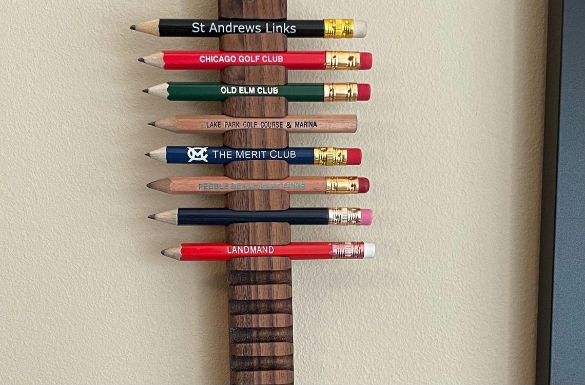 Walnut Golf Pencil Wall Display 24 Pencils - Etsy