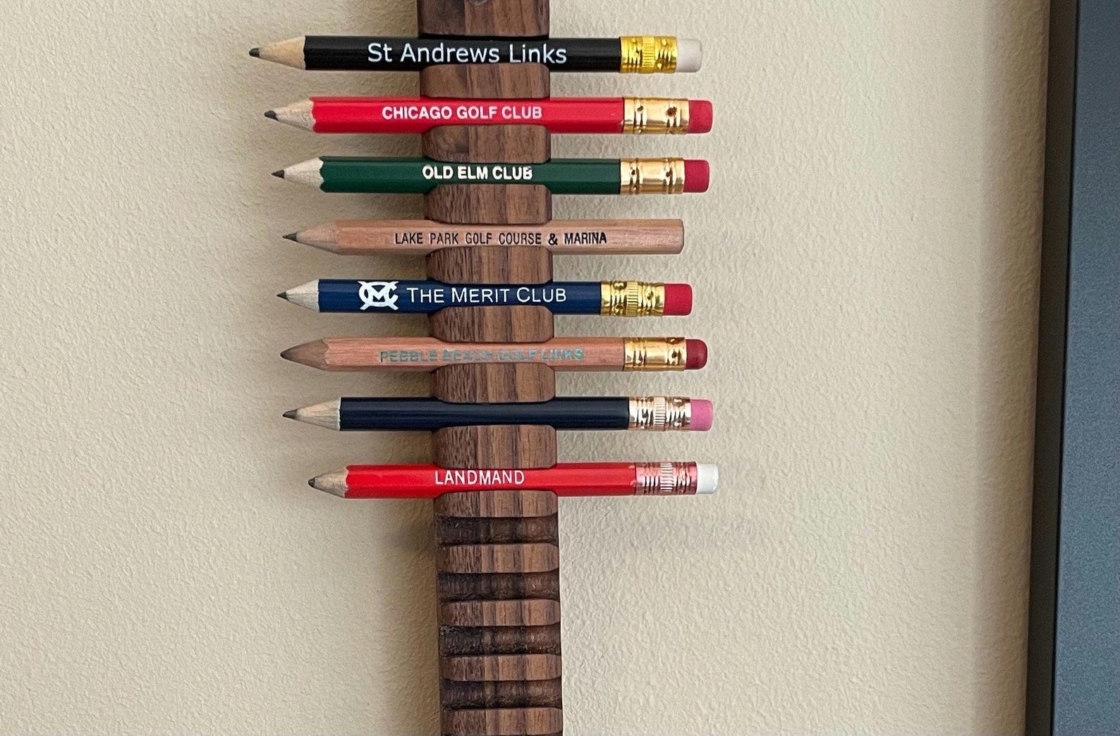 Walnut Golf Pencil Wall Display 24 Pencils - Etsy
